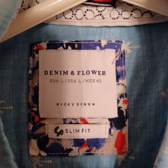 Denim & Flower | Shirts | Denim Flower Shirt Large | Poshmark